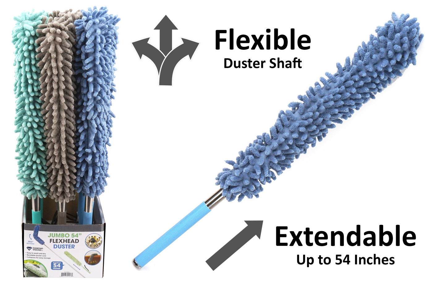 Jumbo Extendable Flex Duster (20" to 54") - Diamond Visions, Inc.