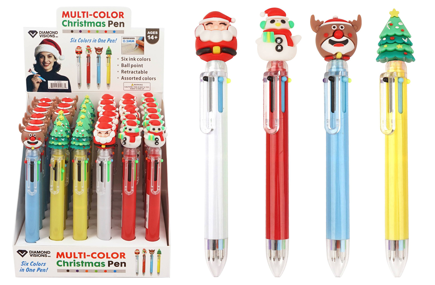 Multi-Color Retractable Pen (Christmas) - Diamond Visions, Inc.