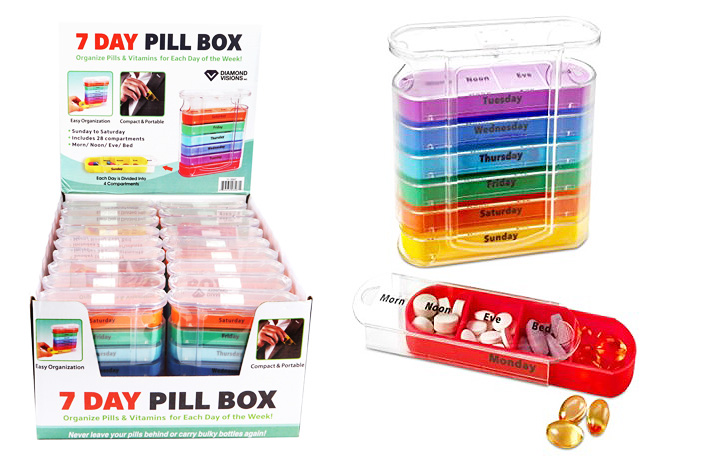 Pill Organizer Set (7 Days x 4 Times) (Tower) - Diamond Visions, Inc.