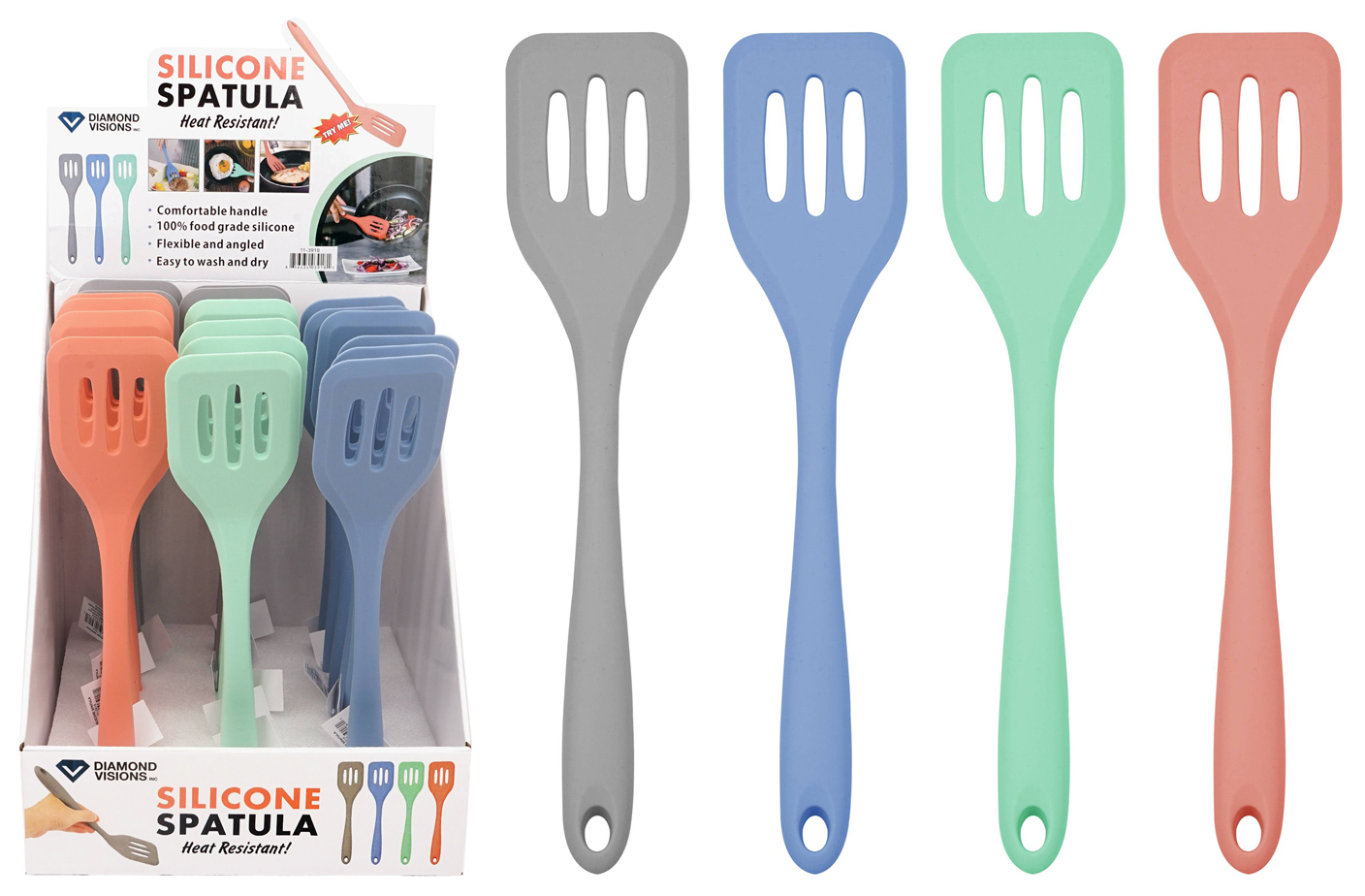 Silicone Turner Spatula (11.75") - Diamond Visions, Inc.
