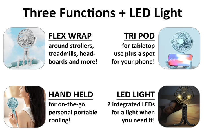 Rechargeable Flex Fan (Multi-Function) - Diamond Visions, Inc.