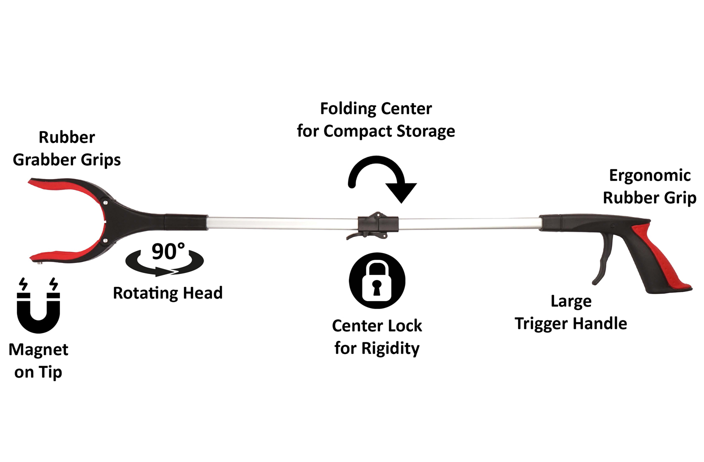 Deluxe Folding Grabber Tool with Grips and Magnet (32") - Diamond ...