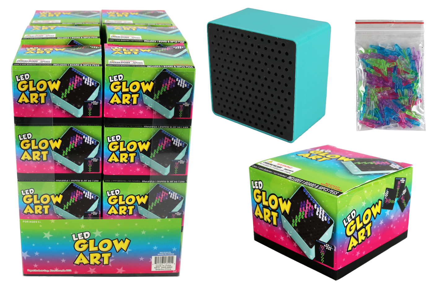 LED Glow Art Peg Board (51 PC) - Diamond Visions, Inc.