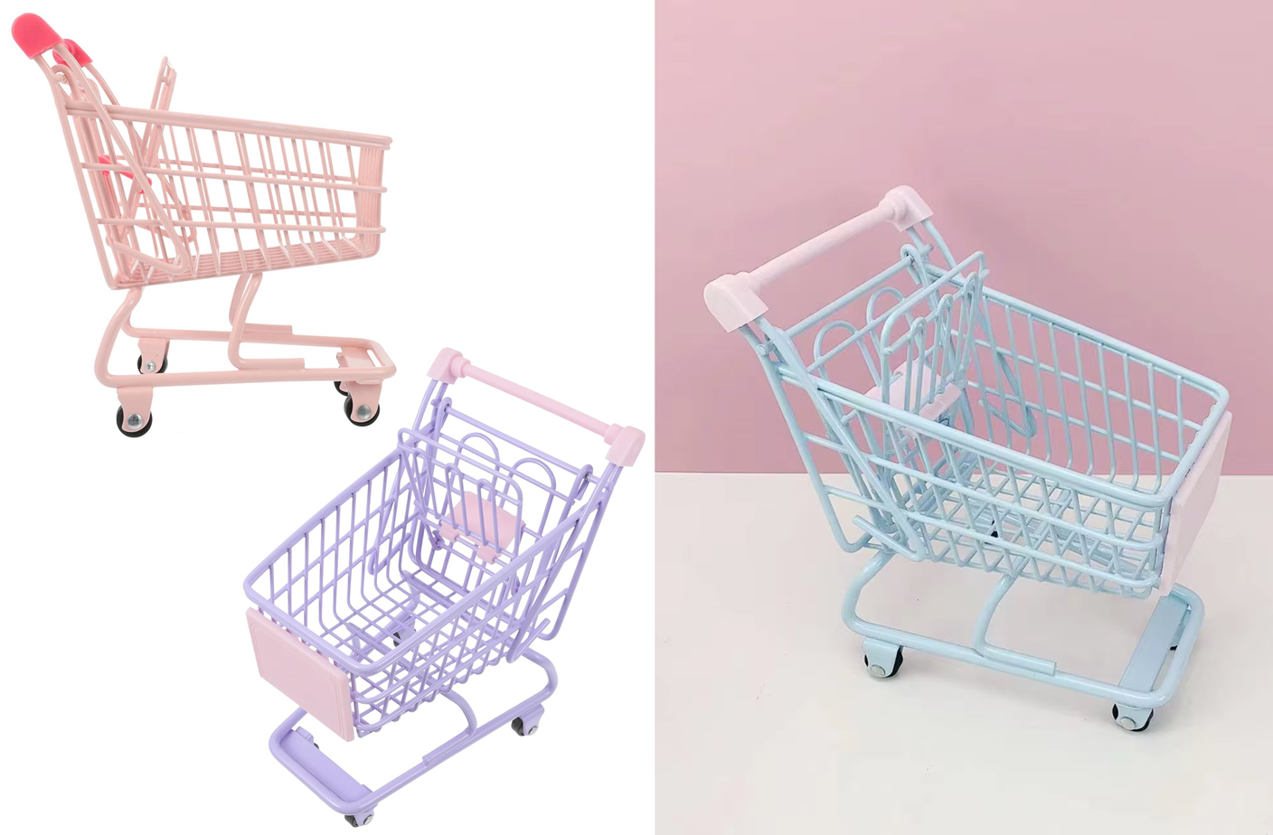 Mini Shopping Cart (Painted Steel) (5" L) - Diamond Visions, Inc.