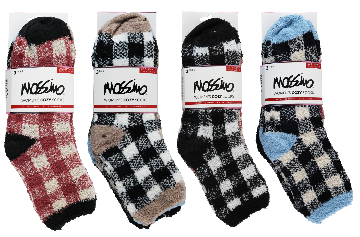 Mossimo® Fuzzy Socks w. Grips (Women's) (Checkered) (3 PR) - Diamond ...
