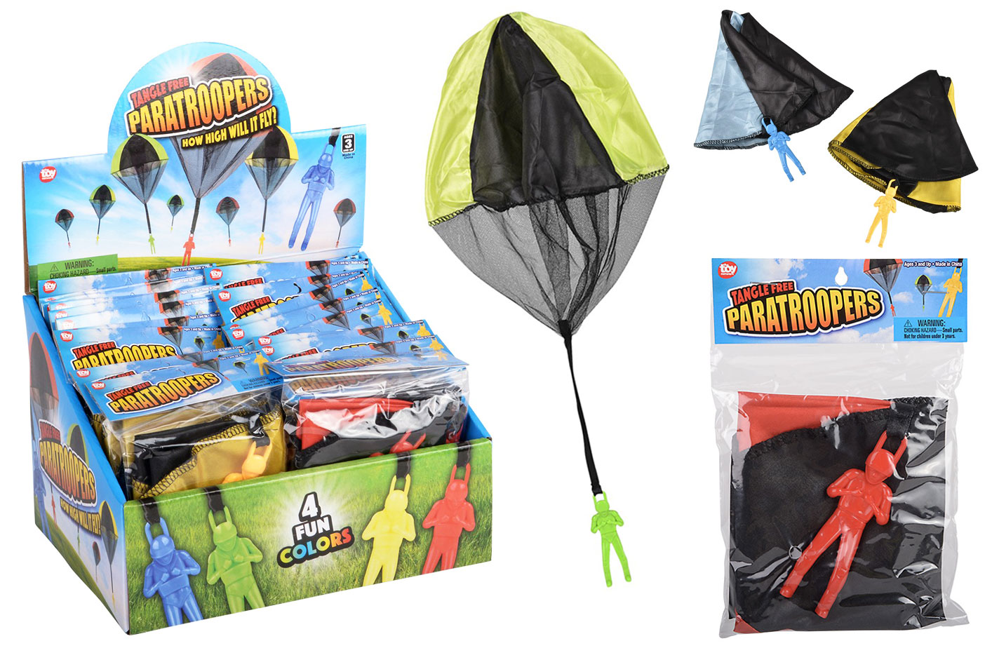 Skydiver Parachute Toy (4") - Diamond Visions, Inc.