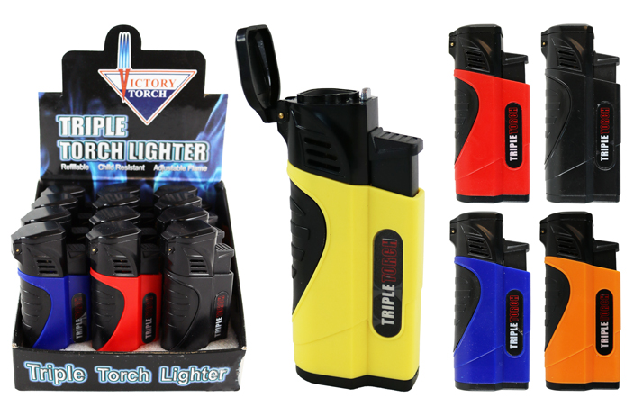 Triple Torch Lighter with Cigar Punch - Diamond Visions, Inc.